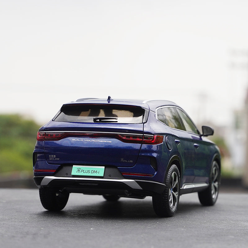 1:18 Original factory BYD Song PLUS DM-I 2022 Diecast car model Blue C ...